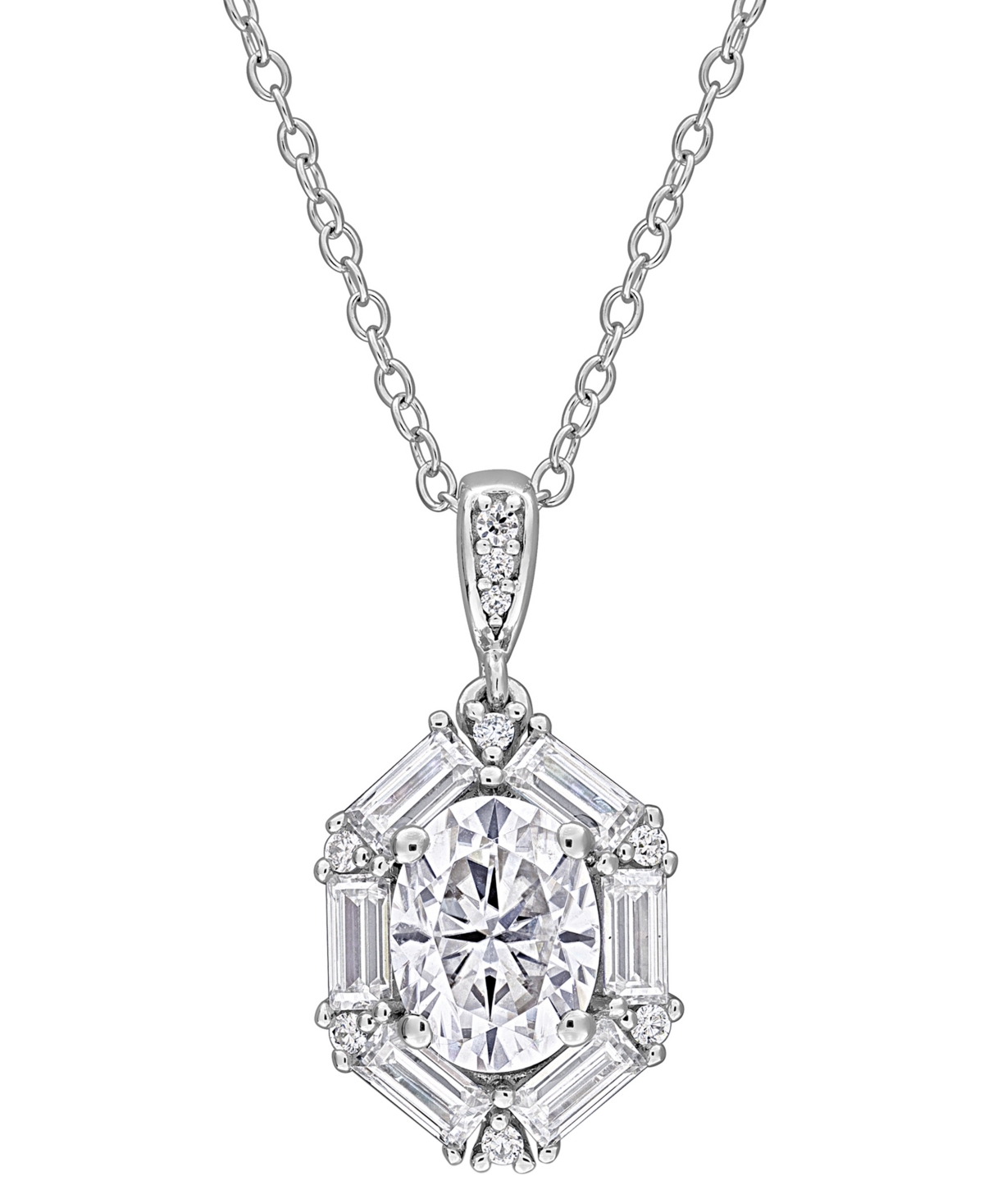 Click here for Macys Moissanite (2-1/5 ct. t.w.) Cluster Pendant... prices