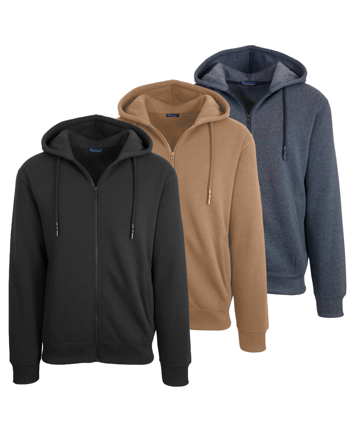 Click here for Blue Ice Mens Fleece Line Full Zip-Up Hooded Sweat... prices