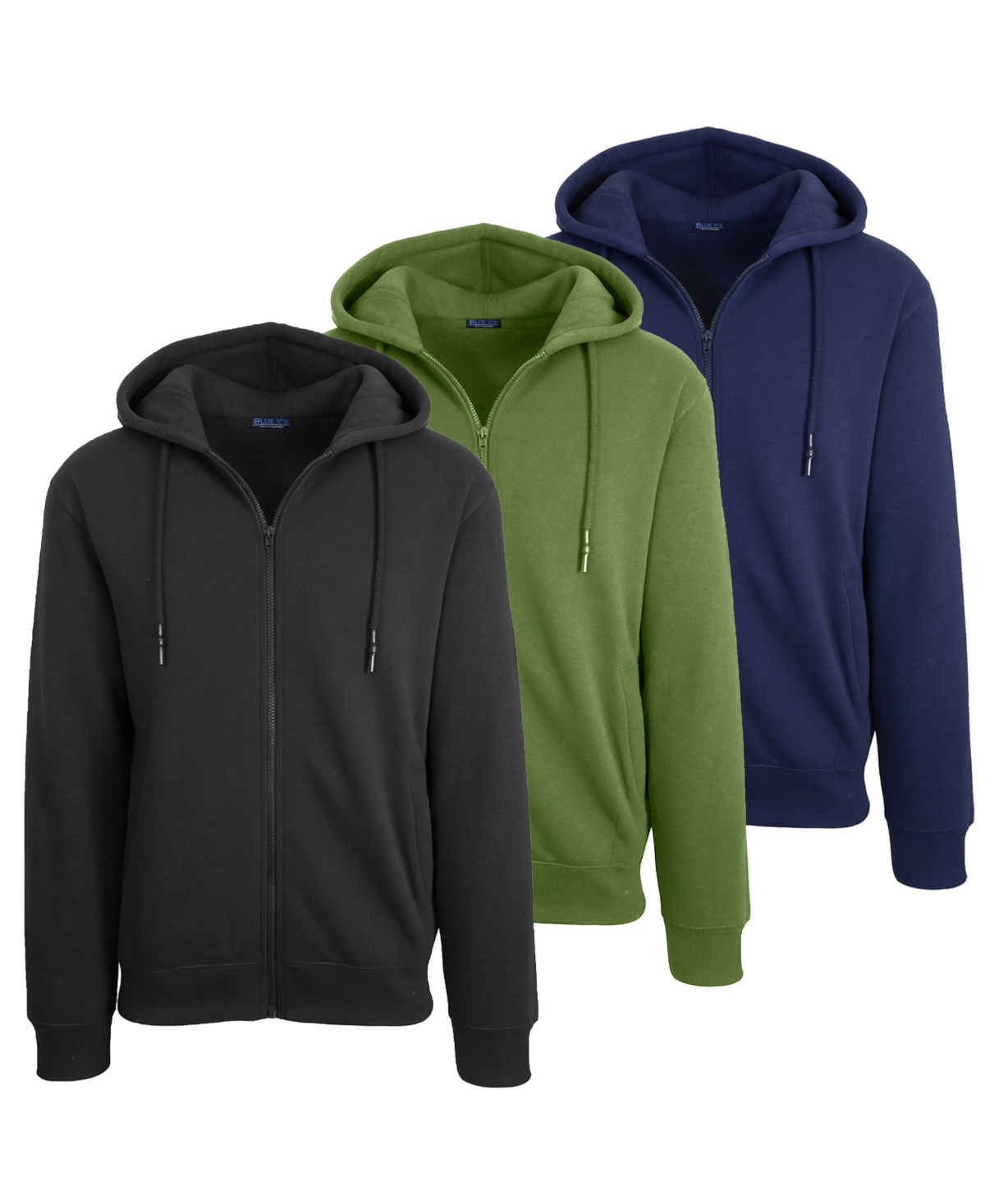 Click here for Blue Ice Mens Fleece Line Full Zip-Up Hooded Sweat... prices