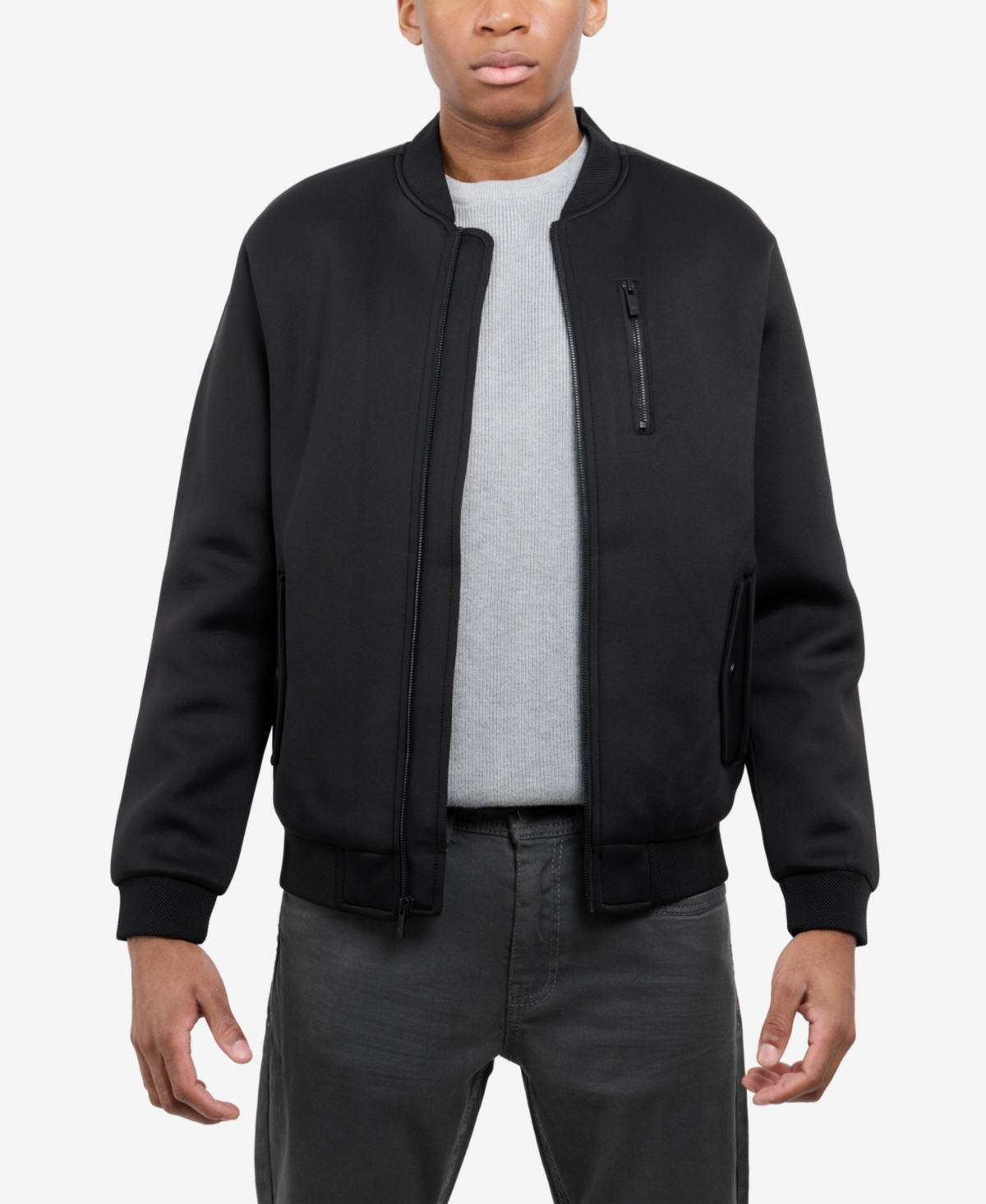 Click here for Xray Mens Neoprene Bomber Jacket - Black prices