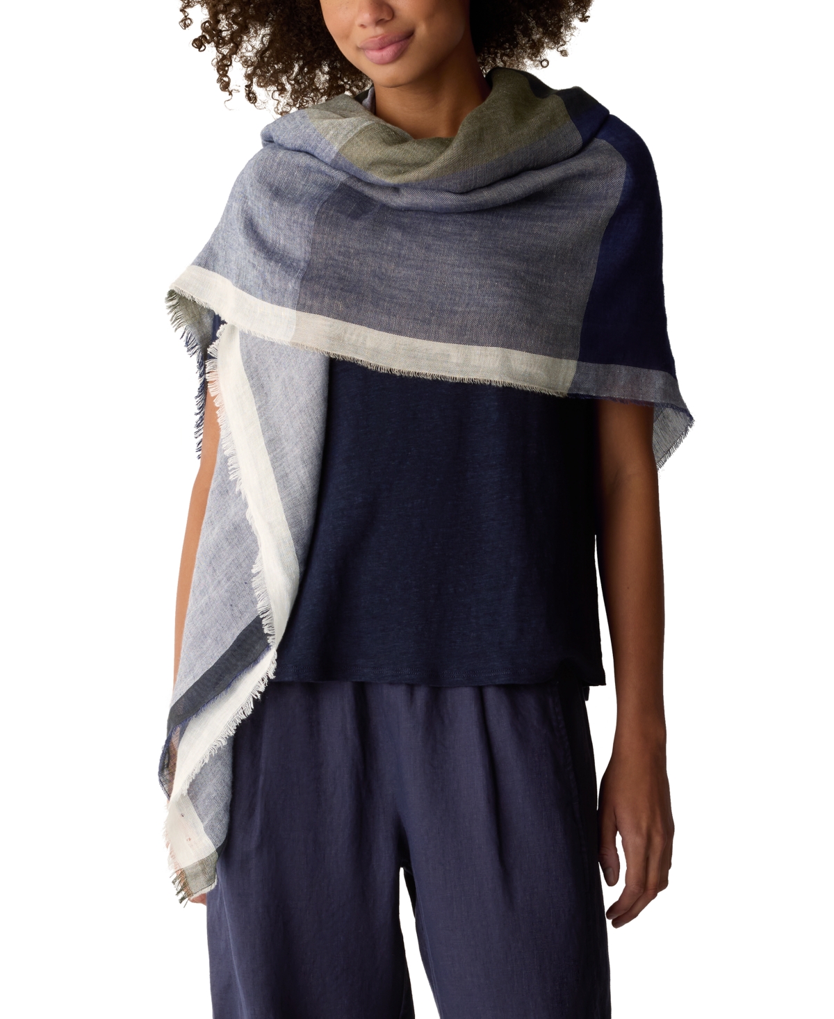 Click here for Eileen Fisher Womens Woven Oversized Wrap - Ink prices