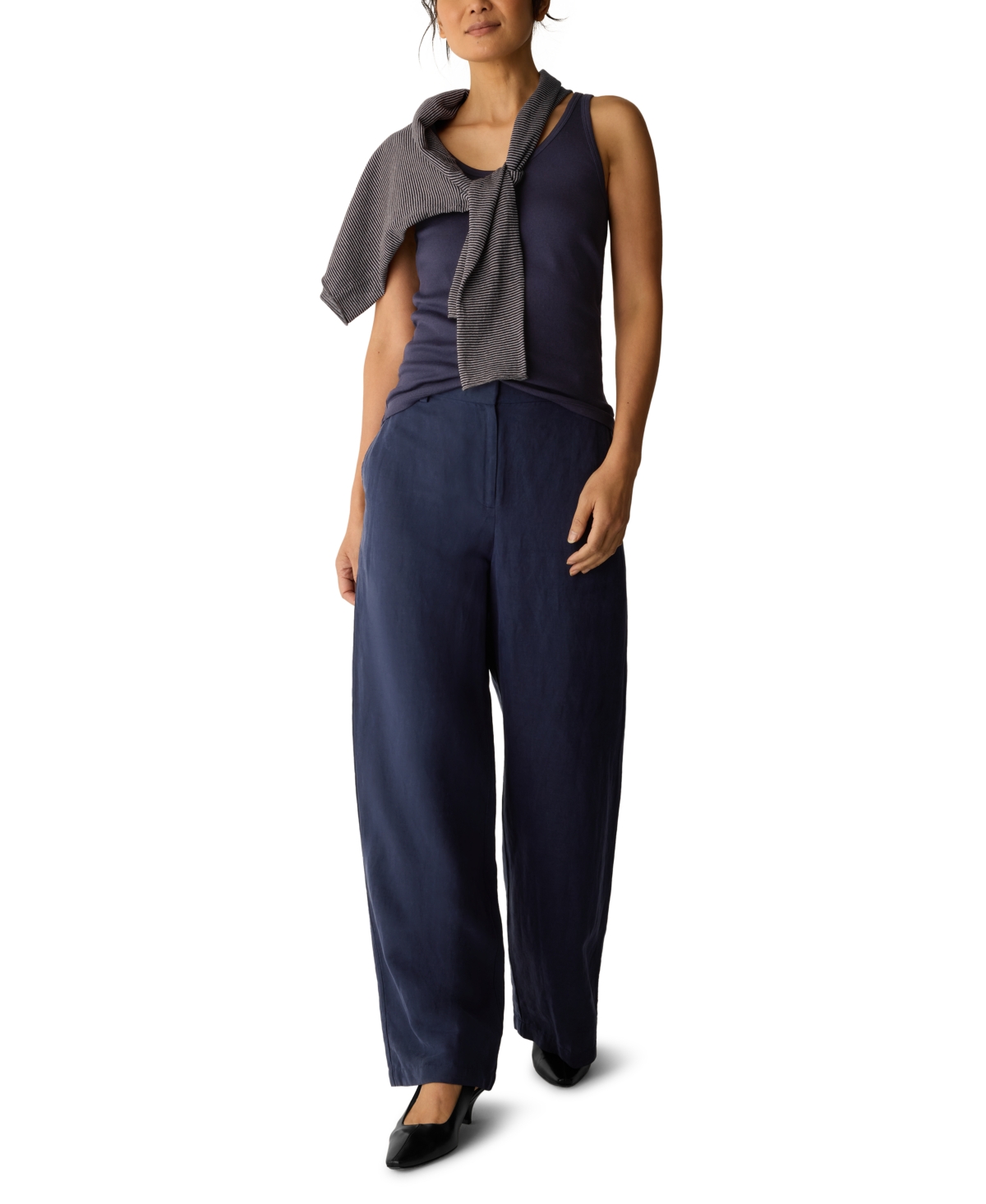 Click here for Eileen Fisher Womens Scoop Neck Slim Tank Top - In... prices