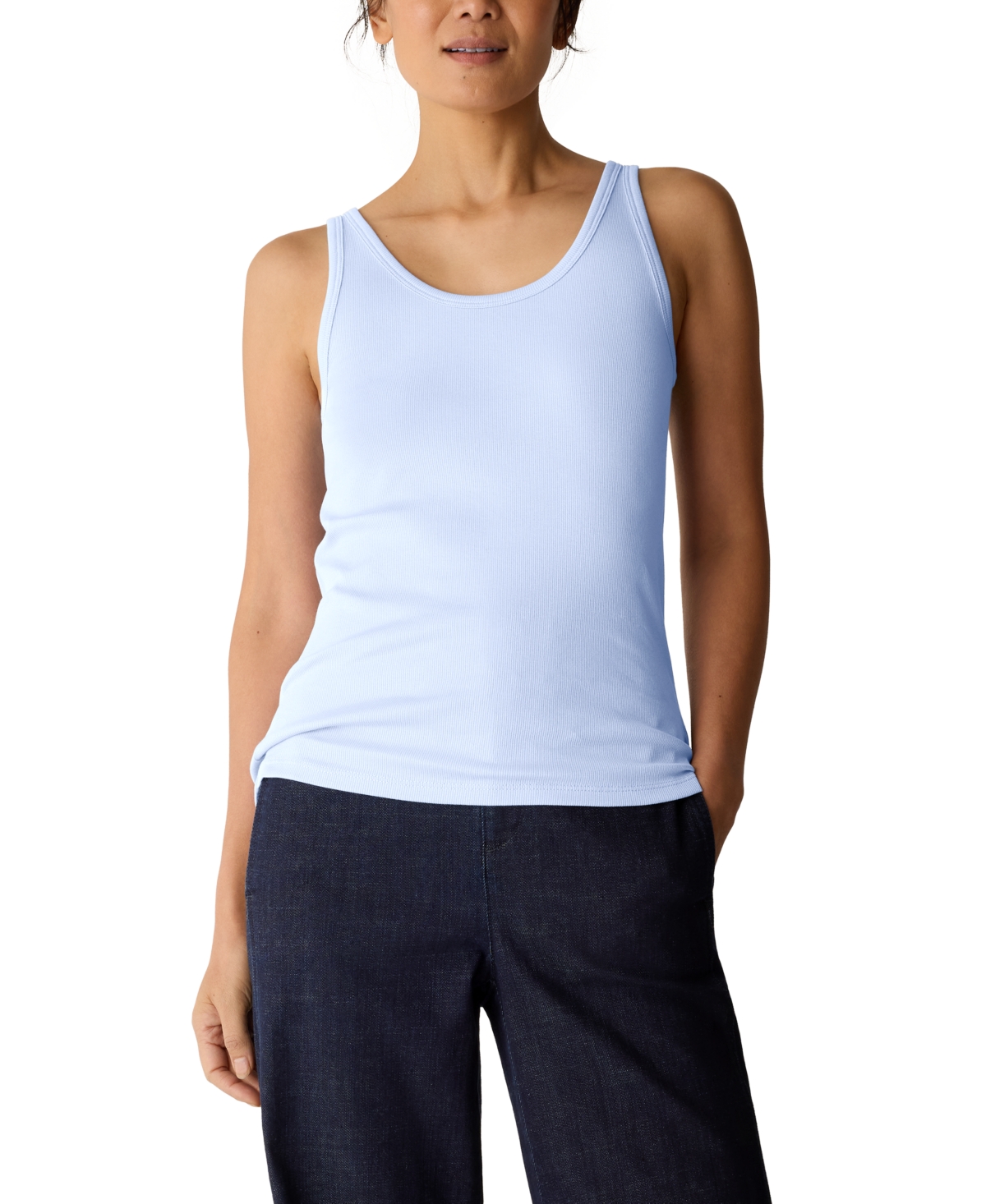 Click here for Eileen Fisher Womens Scoop Neck Slim Tank Top - Sk... prices