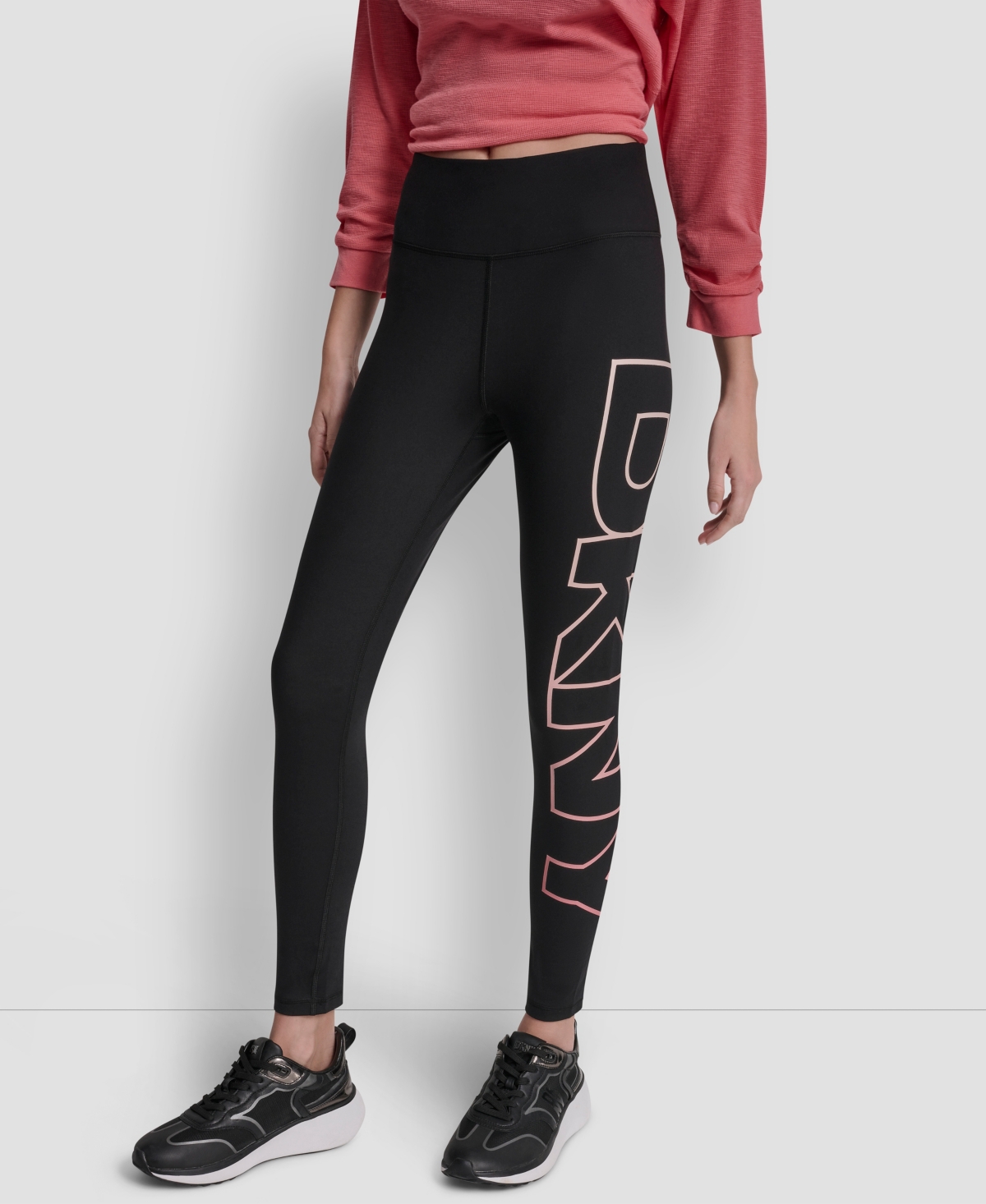 Click here for Dkny Sport Womens Ombre Logo High-Waist Tights - S... prices