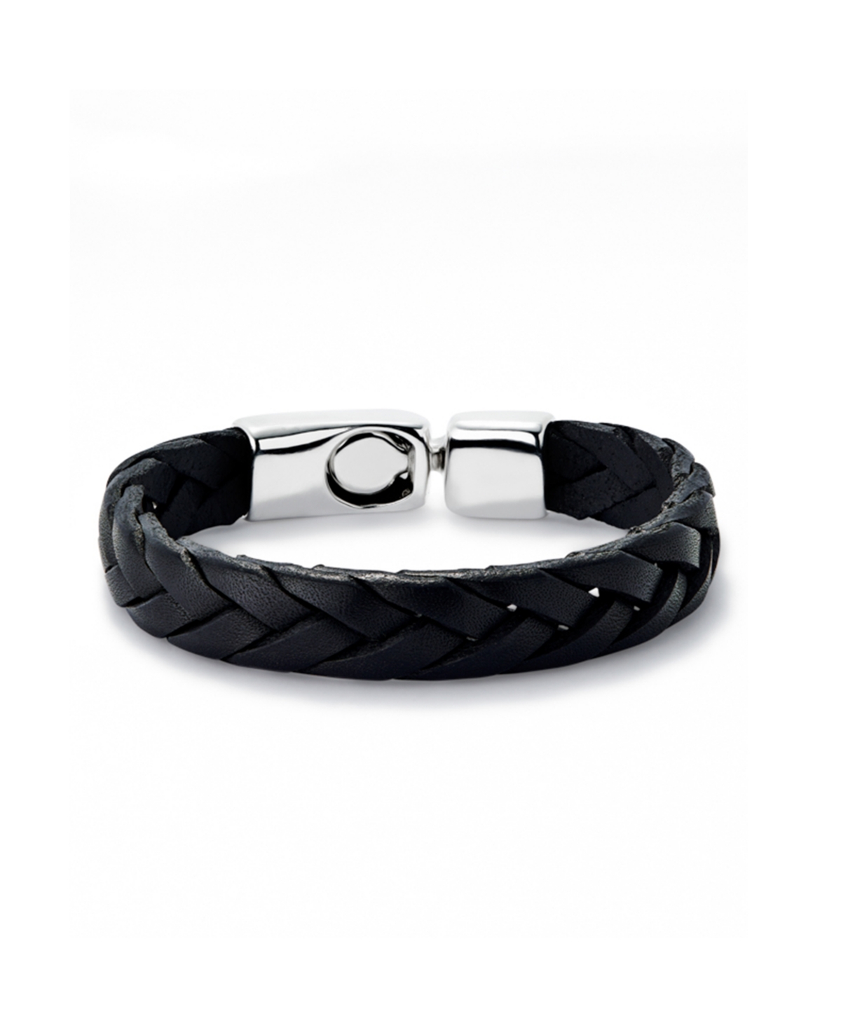 Click here for UNOde50 Black Braided Leather Bracelet with Sterli... prices