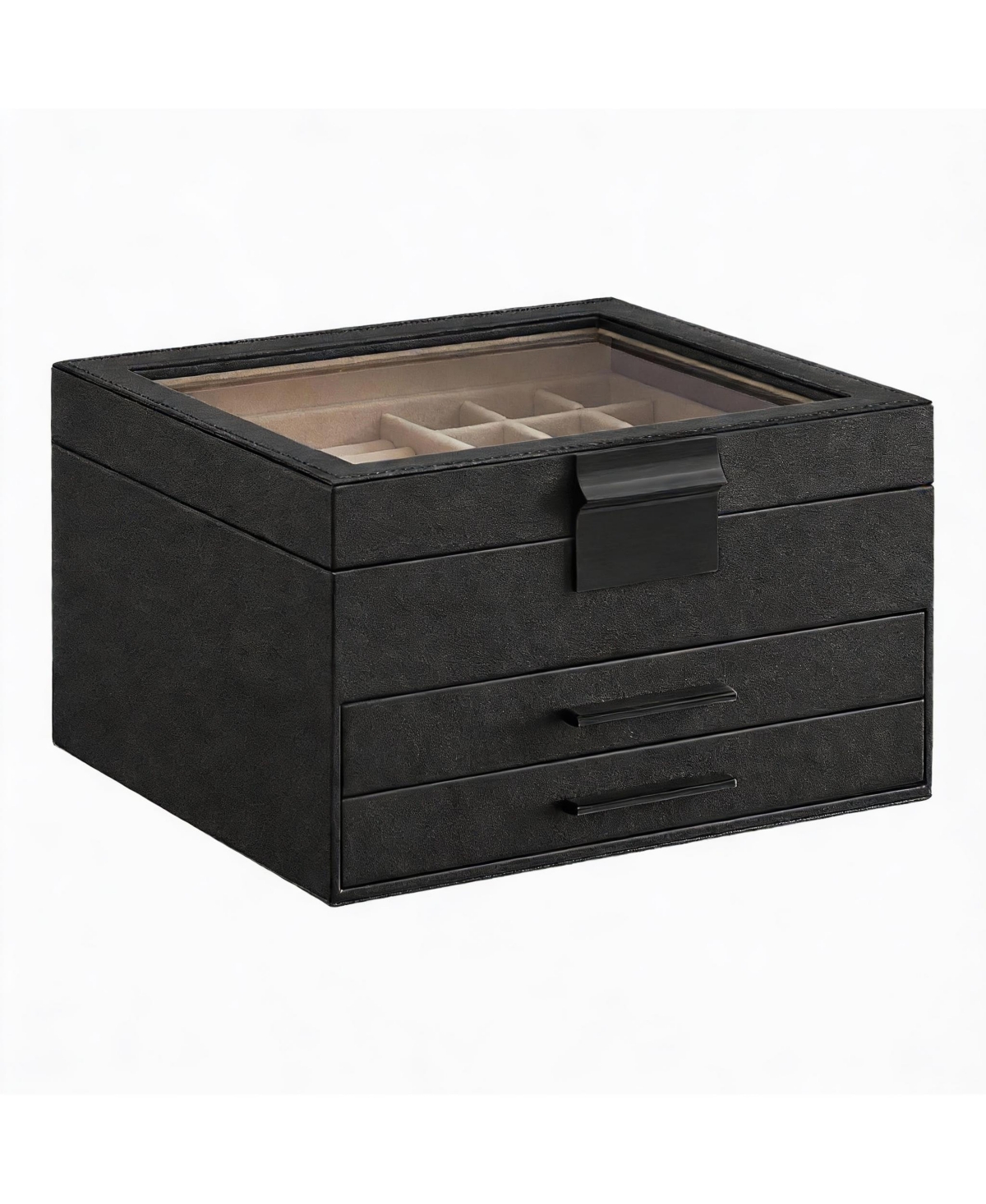 Click here for Yigii 3-Layer Jewelry Box with Glass - Black prices