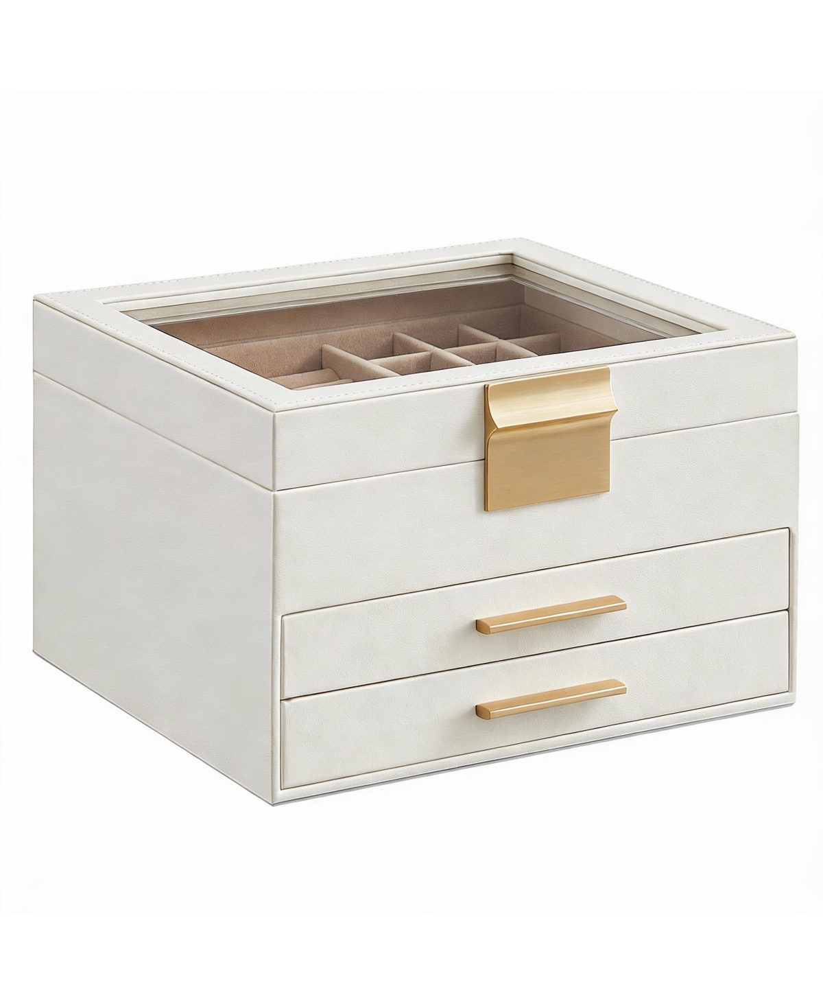 Click here for Yigii 3-Layer Jewelry Box with Glass - White prices
