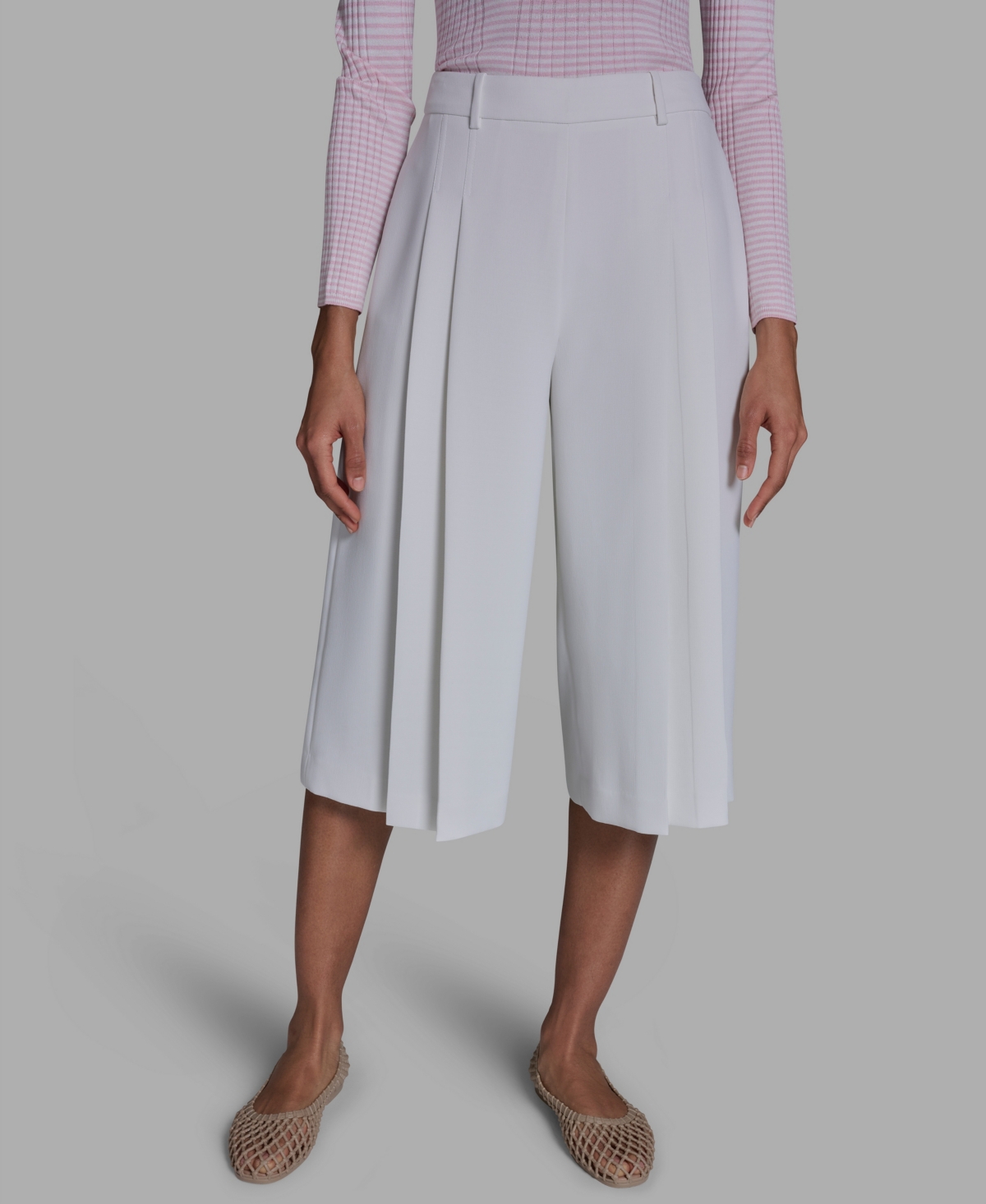 Click here for Bcbg Womens High-Rise Pleated Culotte Pants - Whis... prices