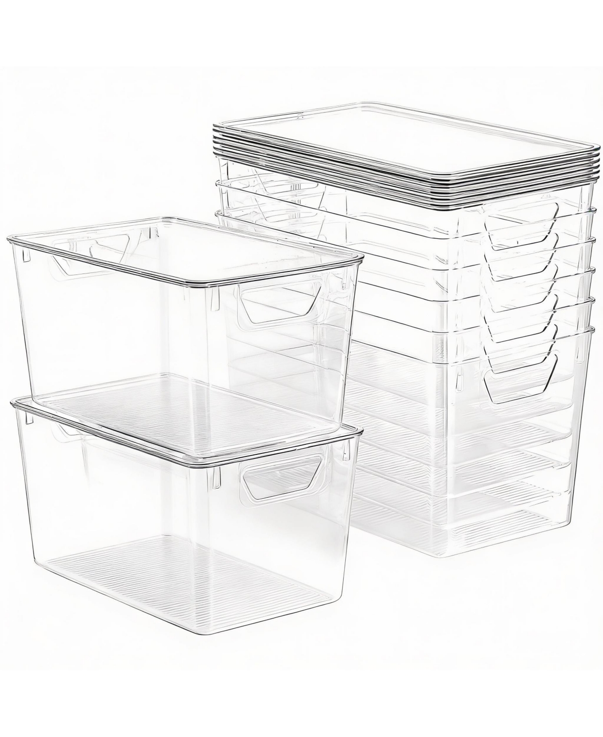 Click here for Yigii 6-pack clear stackable storage bins with han... prices