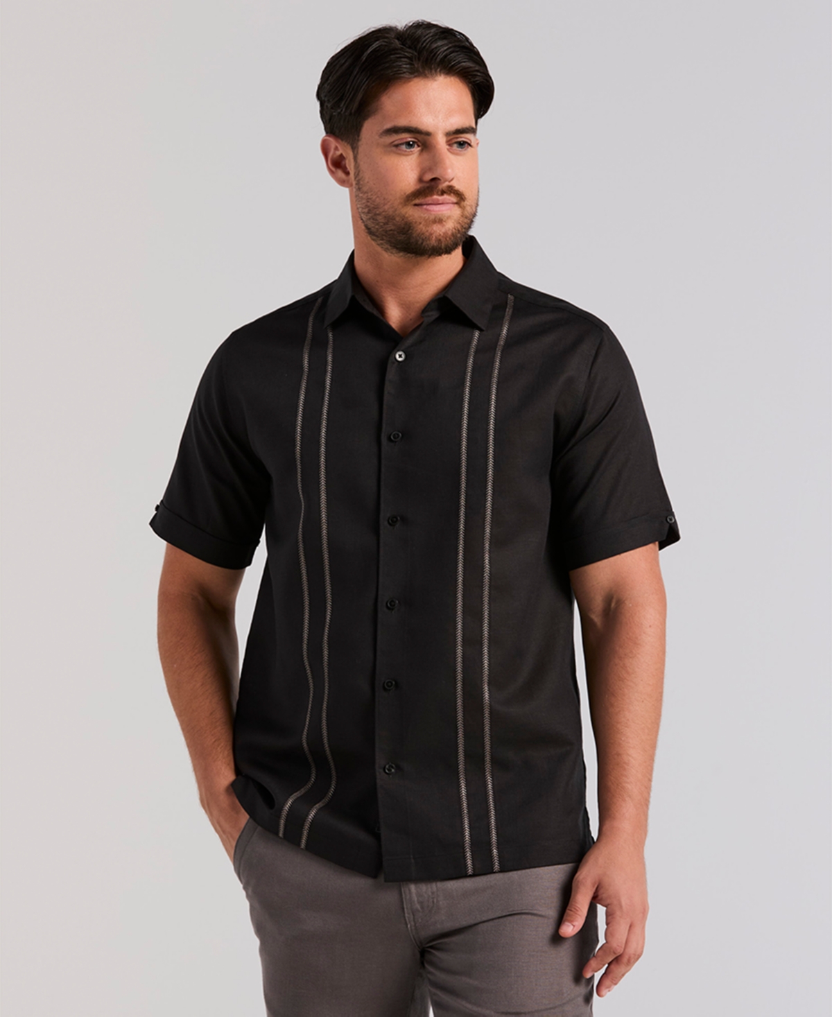 Click here for Cubavera Mens Short Sleeve Panel Button-Front Line... prices