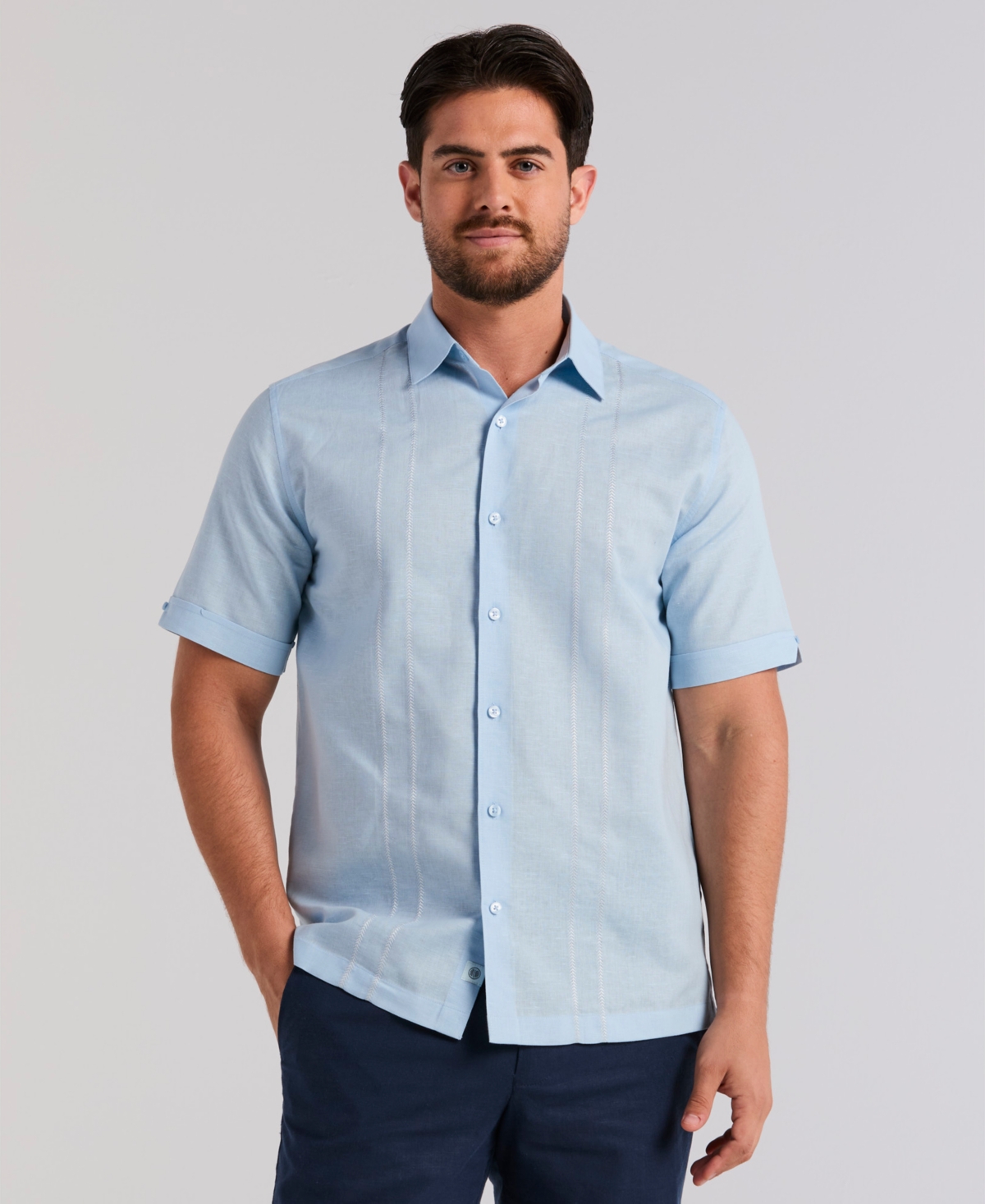 Click here for Cubavera Mens Short Sleeve Panel Button-Front Line... prices