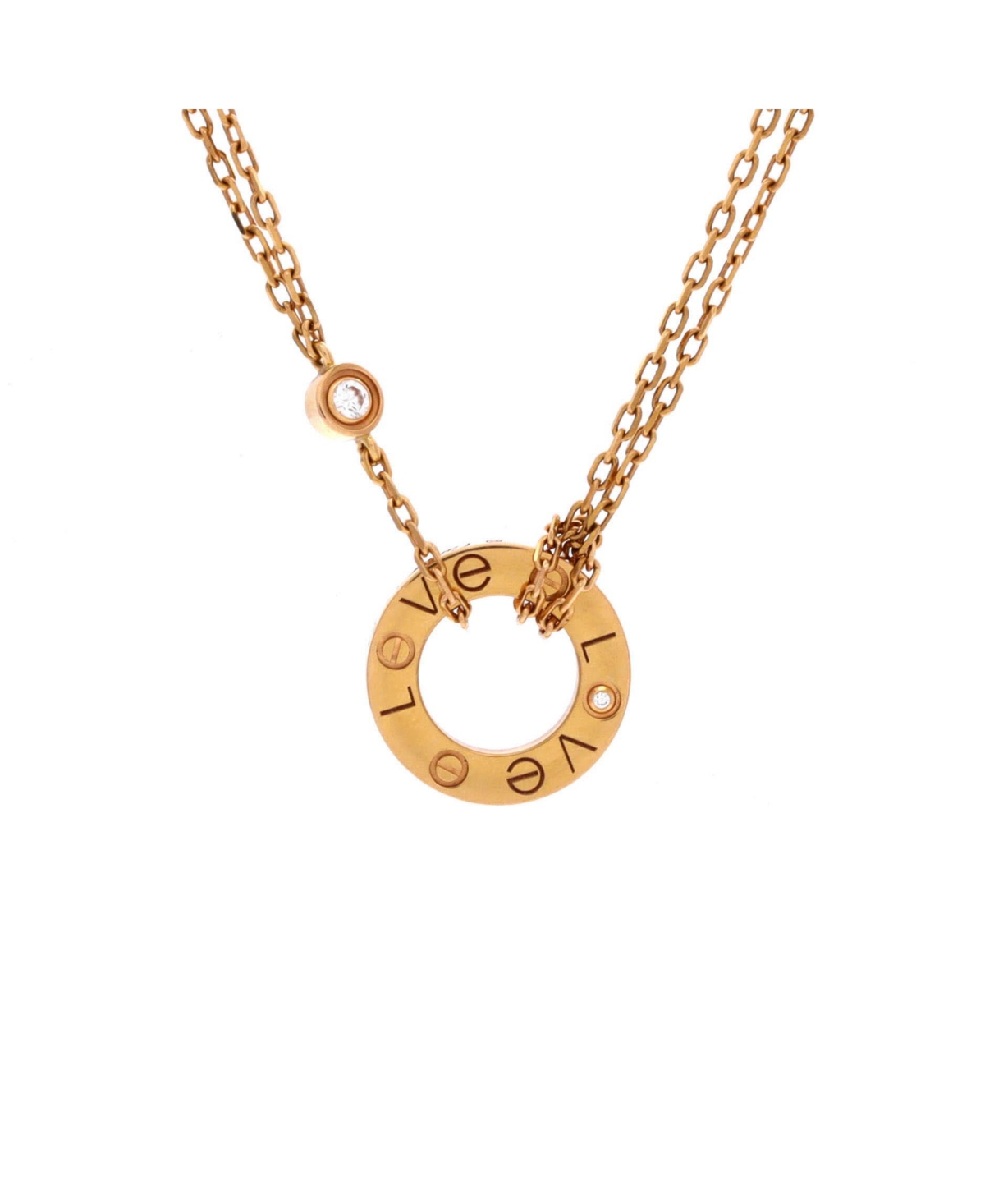 Click here for Pre-Owned Cartier 2 Diamonds Love Pendant Necklace... prices