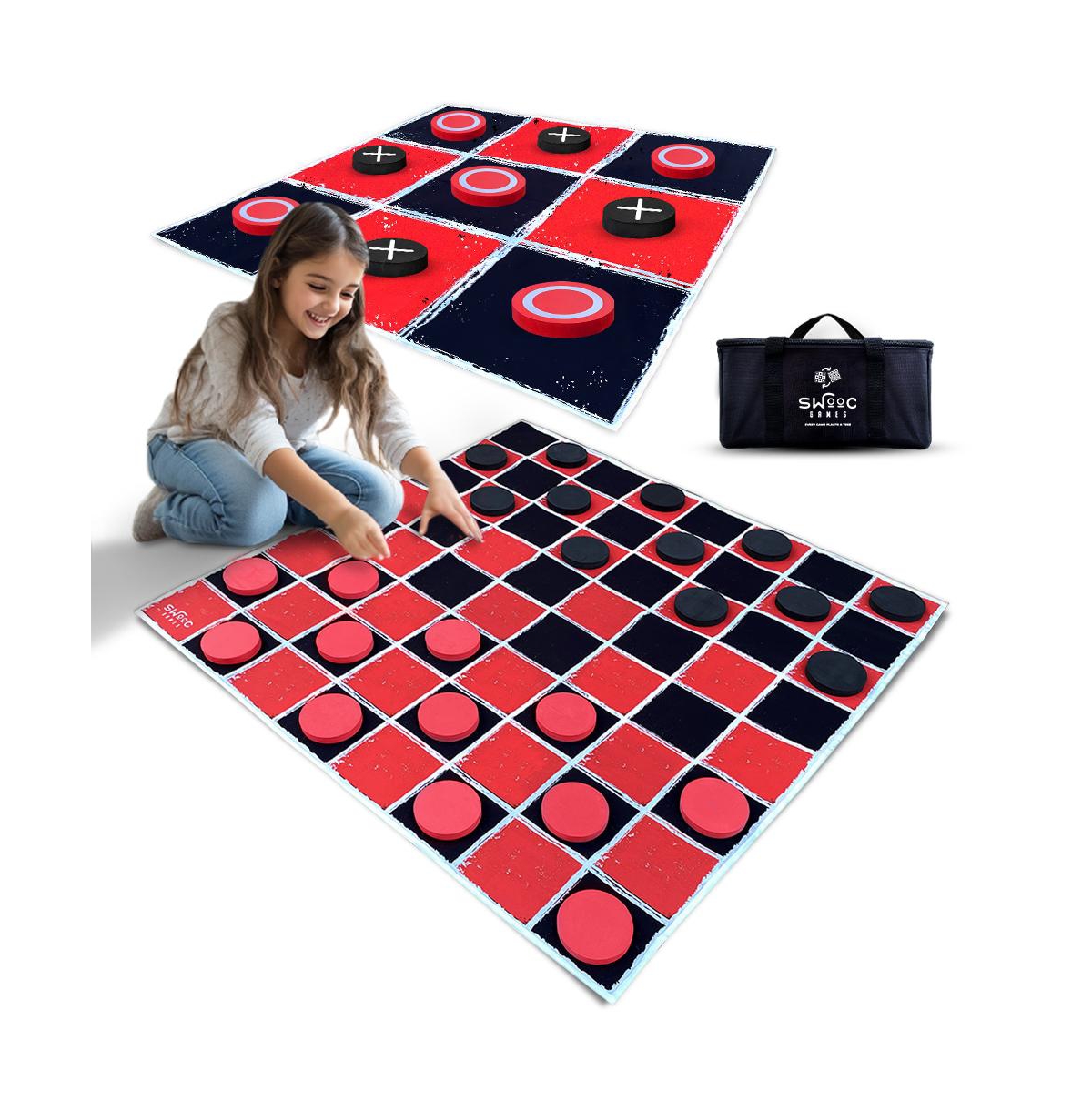 Click here for Swooc 2-in-1 Vintage Giant Checkers & Tic Tac Toe... prices