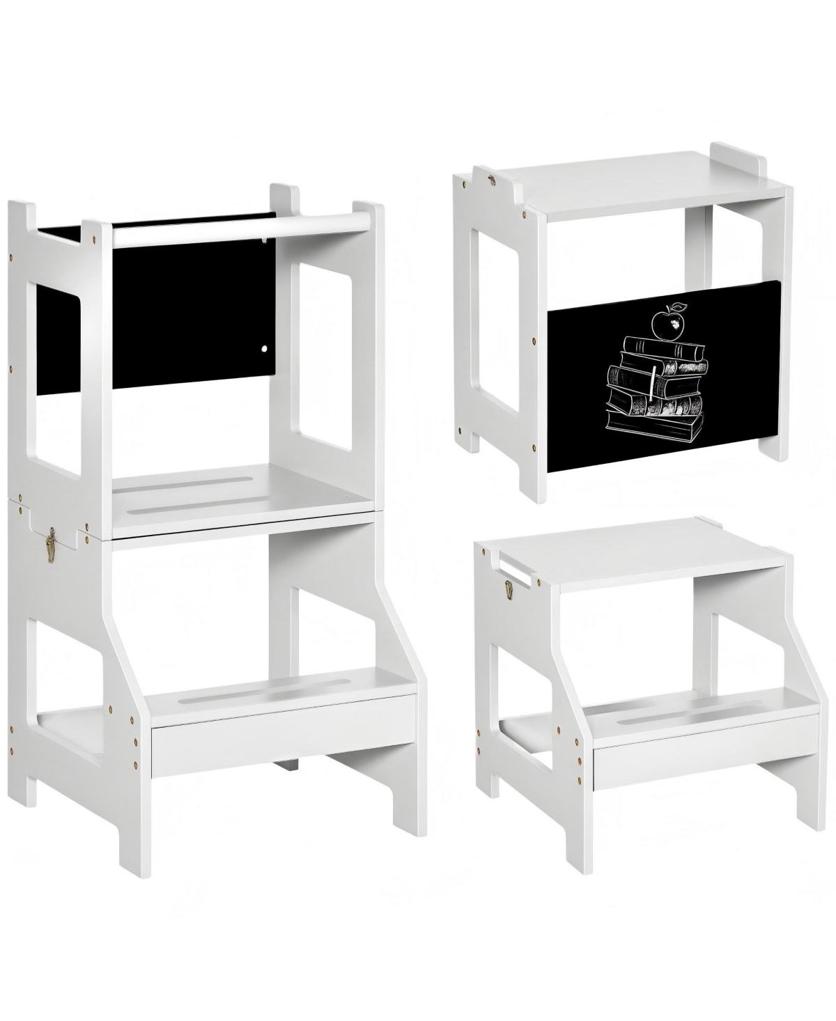 Click here for Hongge Kids Kitchen Helper Stool with Chalkboard C... prices