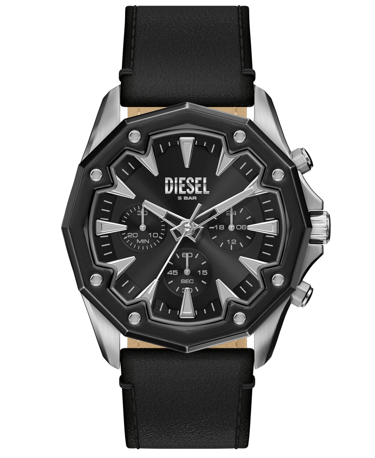 Click here for Diesel Mens Stinger Quartz Chronograph Black Leath... prices