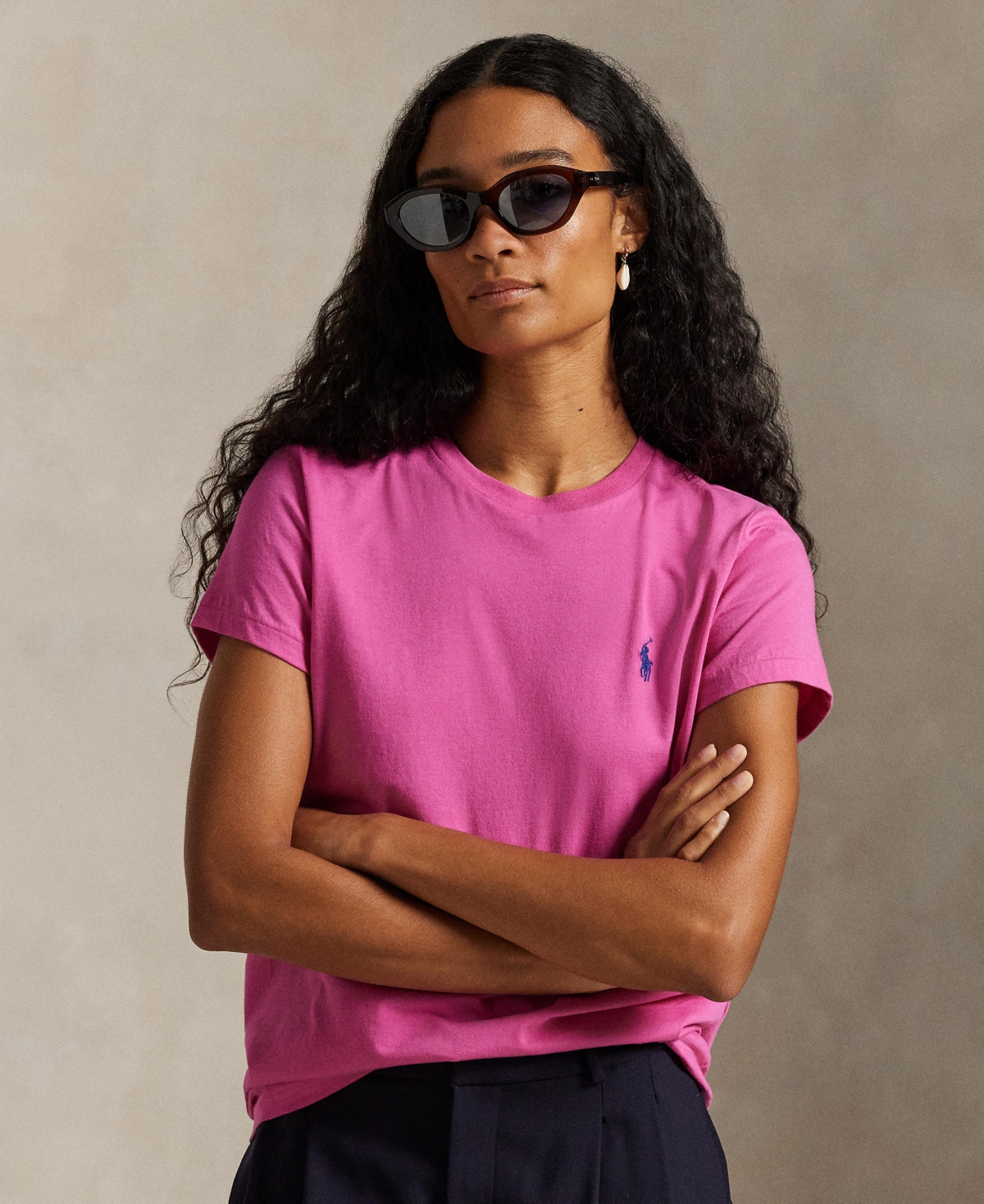 Click here for Polo Ralph Lauren Womens Crew Neck T-Shirt - Accen... prices