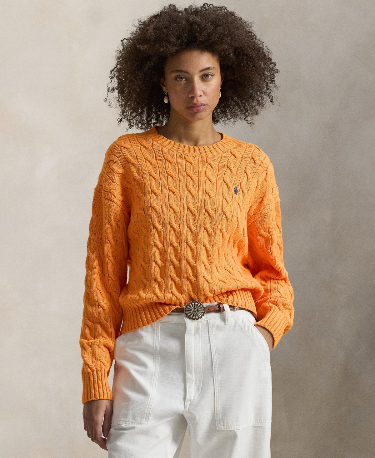 Click here for Polo Ralph Lauren Womens Cable-Knit Crewneck Sweat... prices