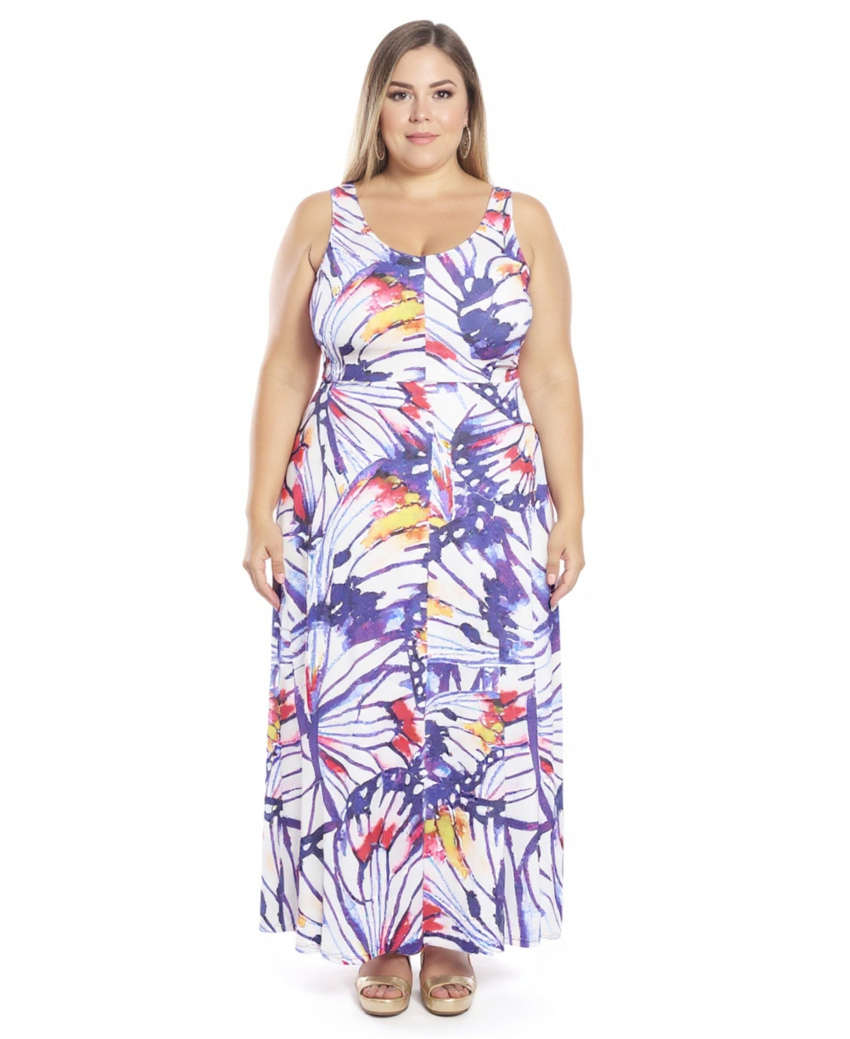 Click here for 24seven Comfort Apparel Plus Size Butterfly Scoop... prices