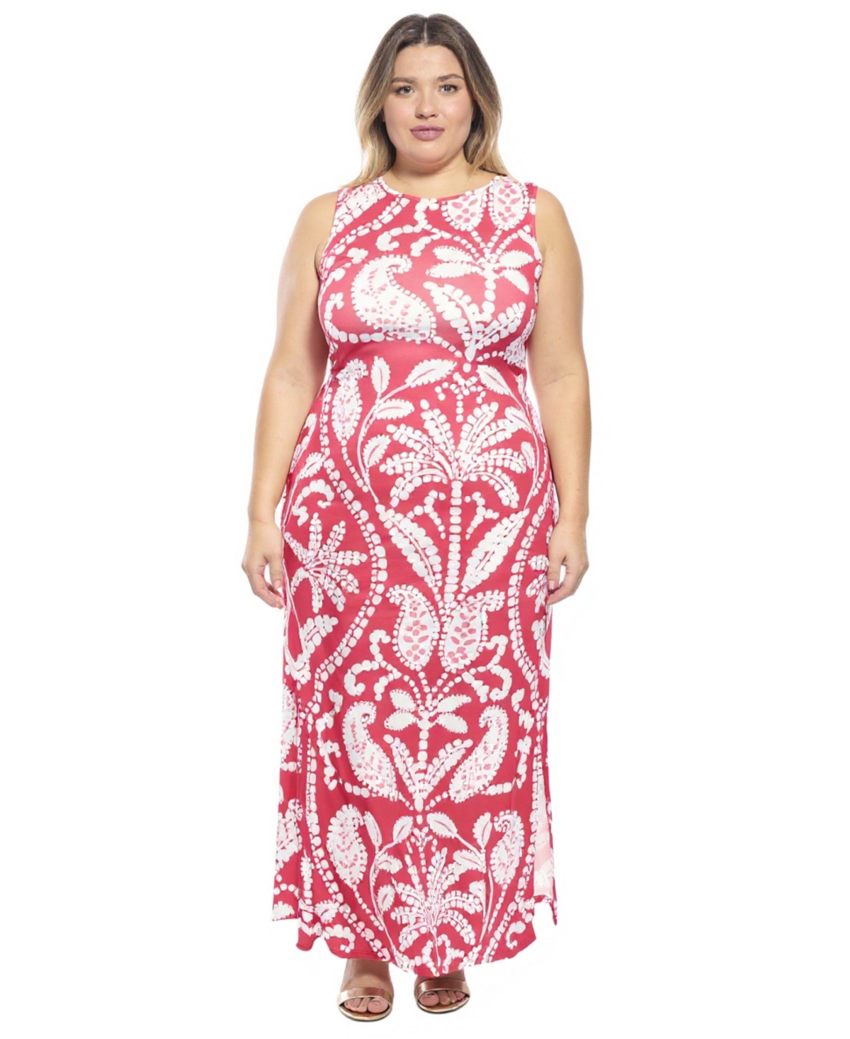 Click here for 24seven Comfort Apparel Plus Size Paisley Side Sli... prices