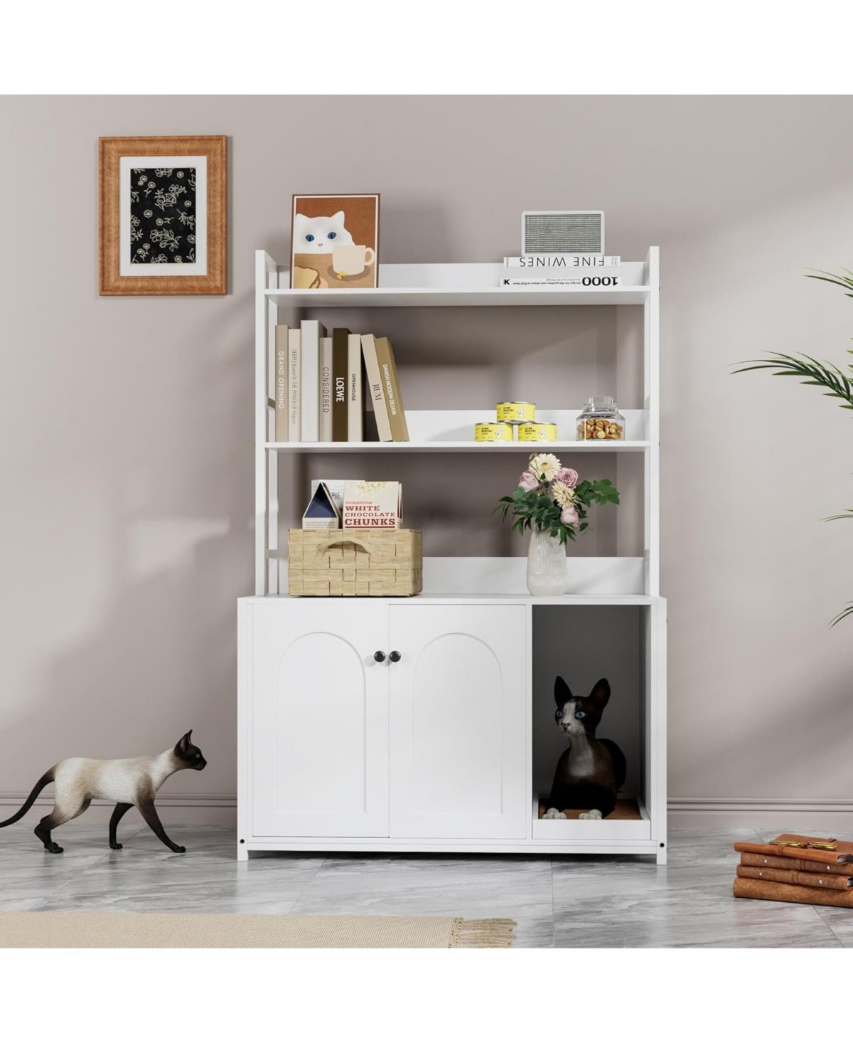 Click here for gaomon Litter Box Enclosure with 2 Storage Shelves... prices