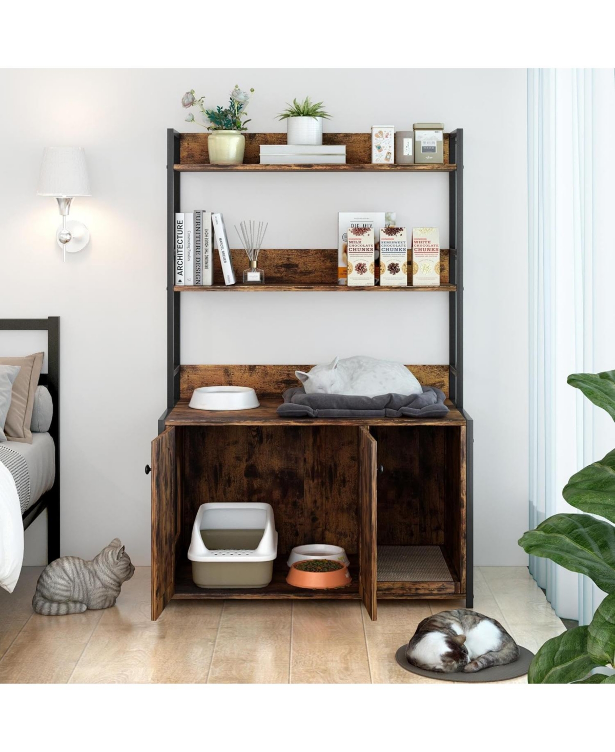 Click here for gaomon Litter Box Enclosure with 2 Storage Shelves... prices