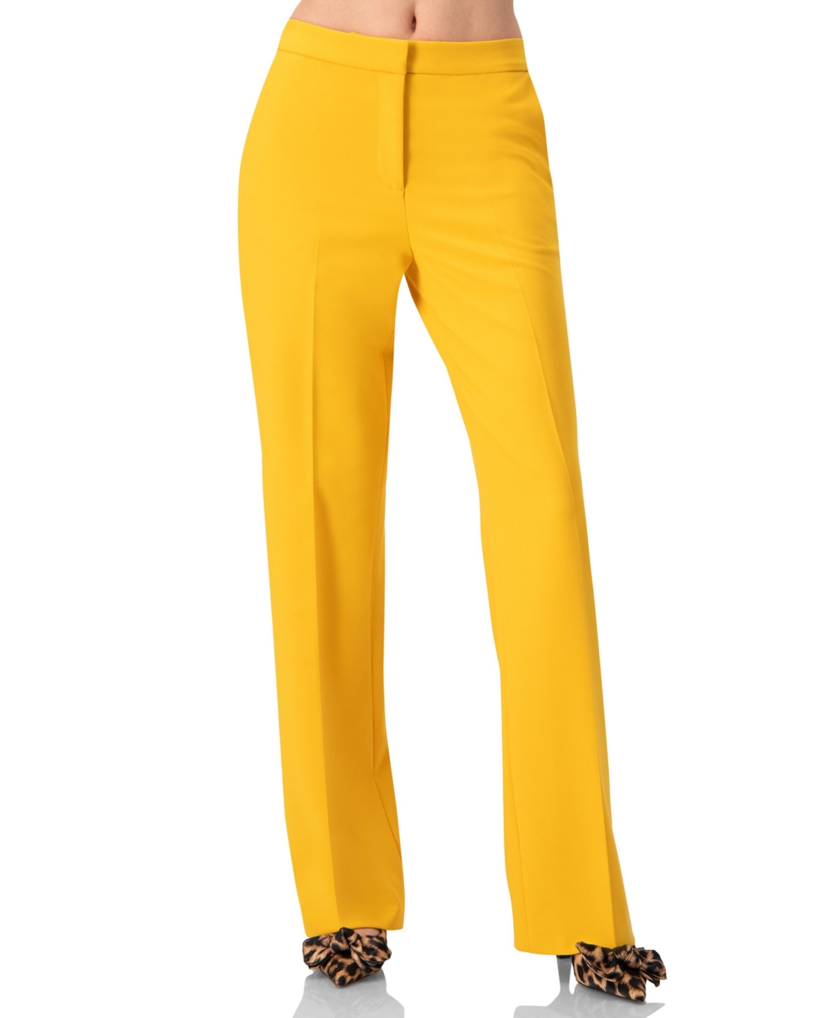 Click here for Ivonne Womens Tailored Straight-Leg Pants - Yellow prices