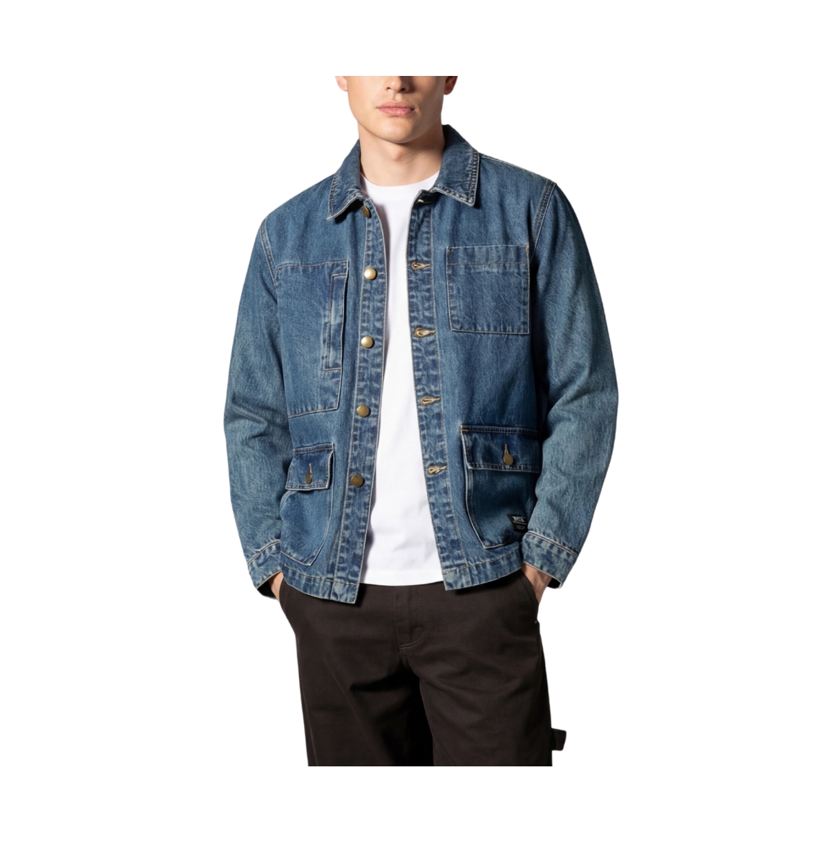 Click here for WeSC Mens Denim Chore Jacket - Mid wash denim prices