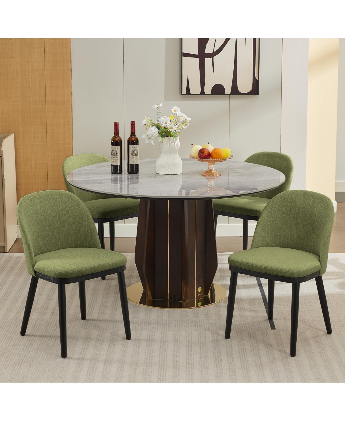 Click here for gaomon Modern Wooden Dining Chairs Set  Fabric Uph... prices