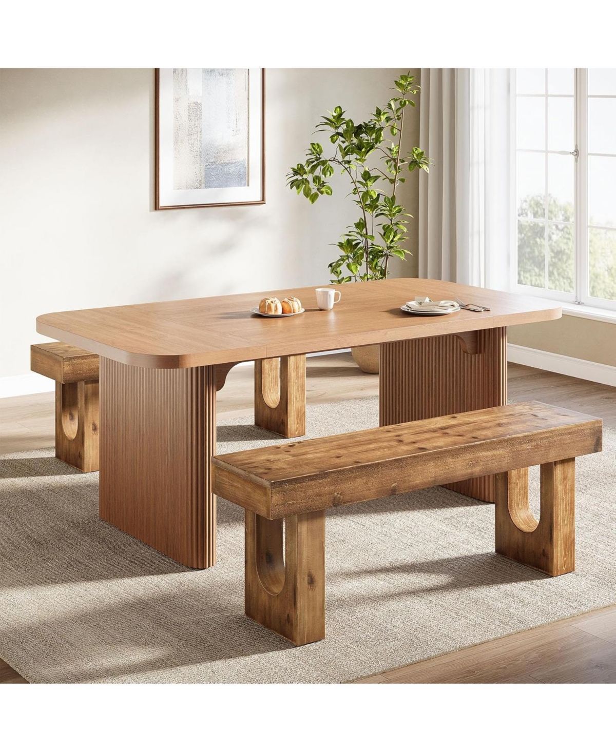 Click here for Tribesigns 47 Long Solid Wood Dining Bench  Farmho... prices