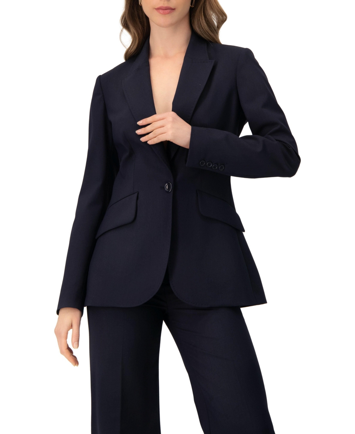 Click here for Ivonne Womens Tailored One-Button Blazer - Navy bl... prices