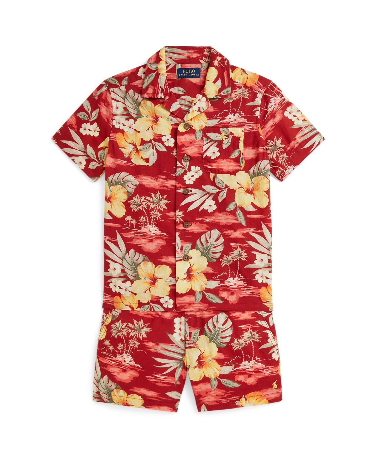 Click here for Polo Ralph Lauren Boys 2-7 Floral-Print Shirt & Sh... prices