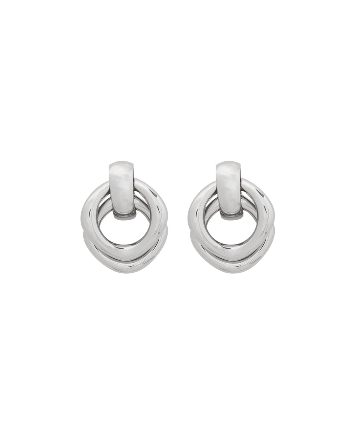 Click here for Retro Chic Double Hoop Earrings - Silver prices