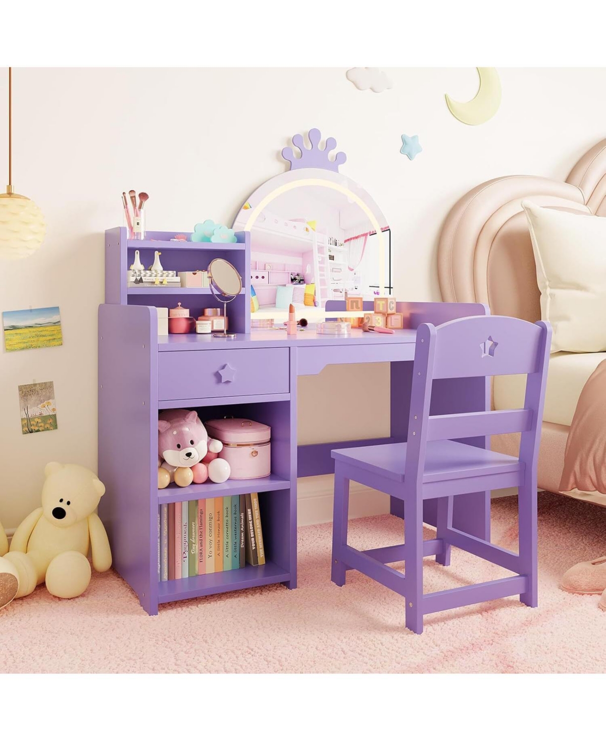 Click here for Gaomon 2-in-1 Princess Vanity Set with Makeup Desk... prices