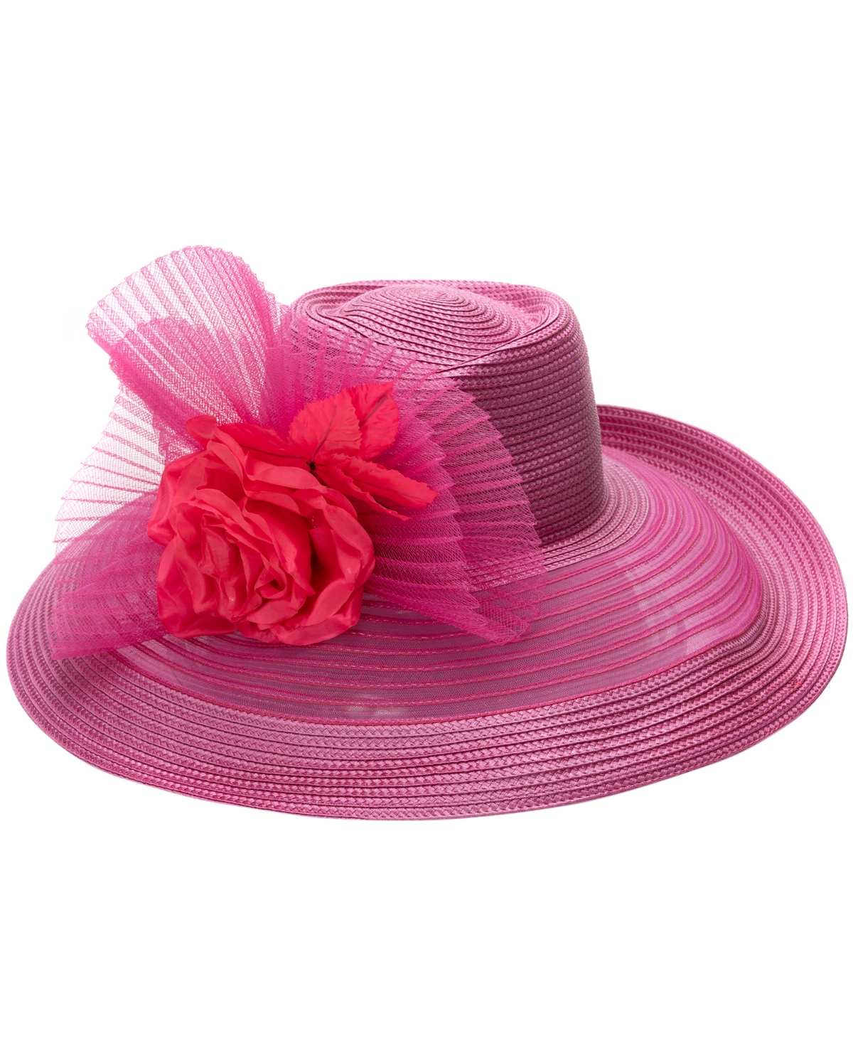 Click here for August Hats Sheer Brim Romantic Profile Hat - Fuch... prices