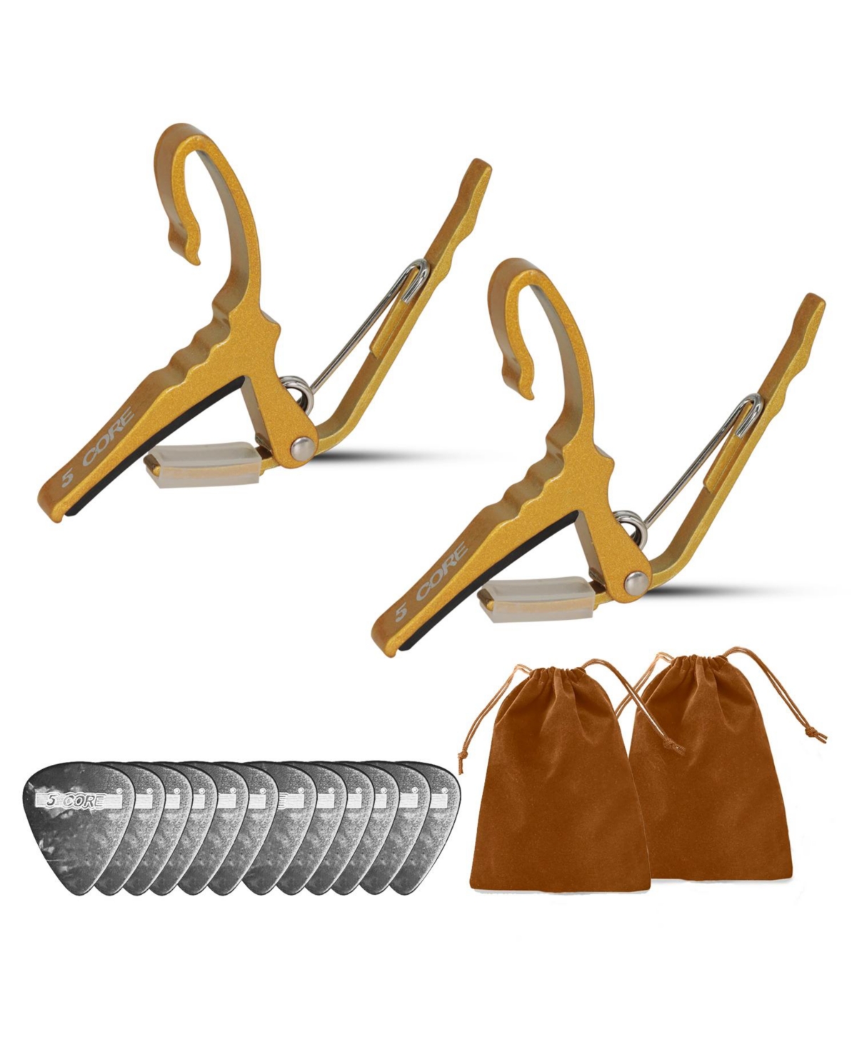 Click here for 5 Core Guitar Capo Pair Quick Change Acoustic Elec... prices