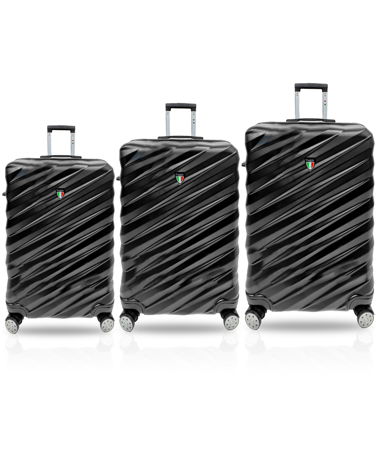 Click here for Tucci Italy Storto 3-Pc. Hardside Luggage Set - Bl... prices