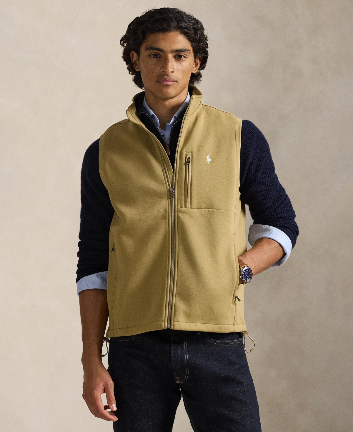 Click here for Polo Ralph Lauren Mens Double-Knit Vest - Desert T... prices