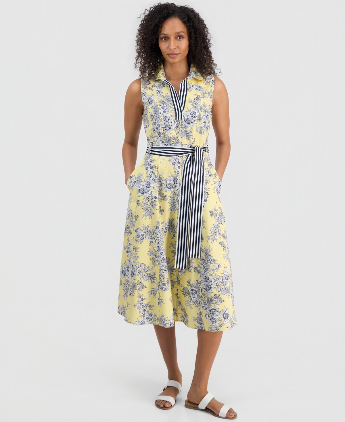 Click here for Nautica Womens Toile Floral-Print Sleeveless A-Lin... prices