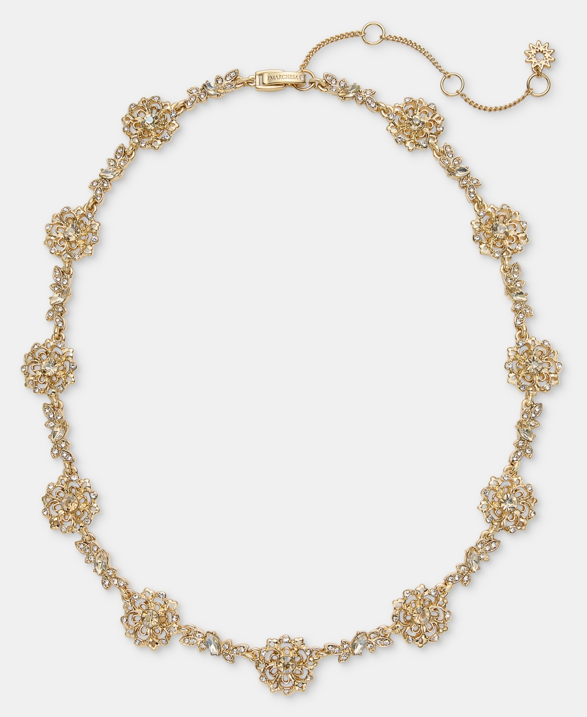 Click here for Marchesa Crystal Flower Station Necklace  16 + 3 e... prices