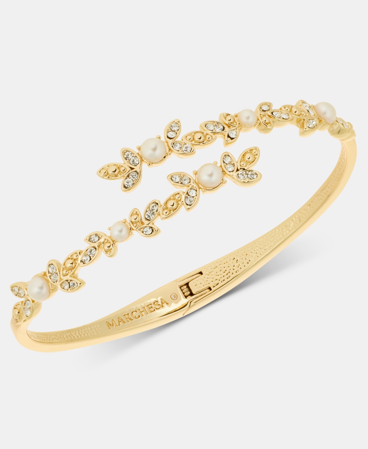 Click here for Marchesa Crystal & Imitation Pearl Bypass Bangle B... prices