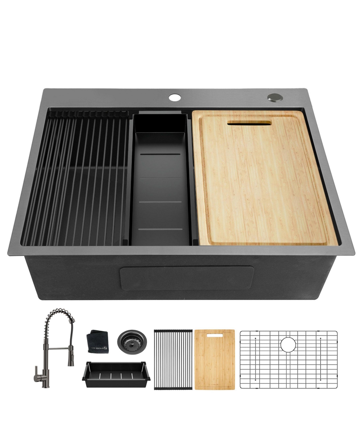 Click here for flynama 27x22x10inch Gunmetal Kitchen Sink Topmoun... prices