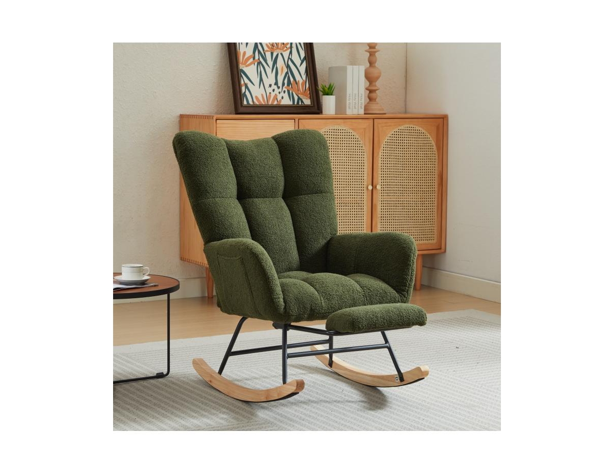 Click here for Flynama Dark Green Modern Nursery Rocking Chair Up... prices