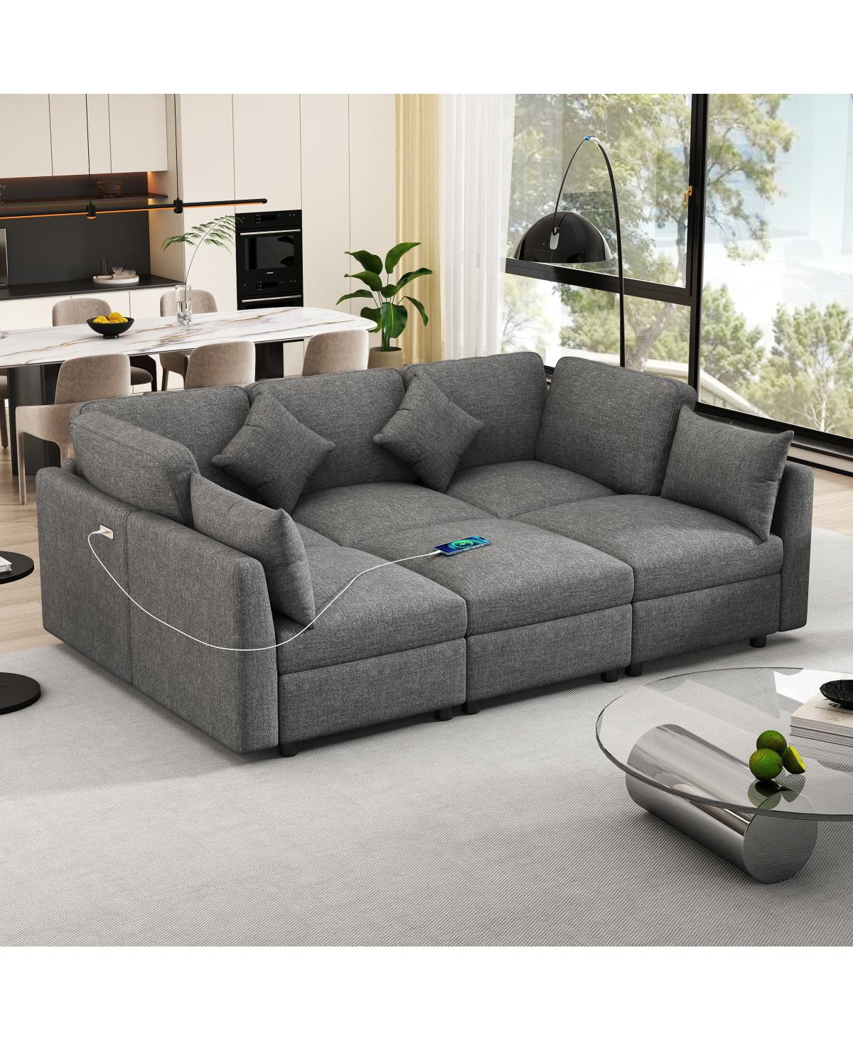 Click here for Streamdale Furniture Gray U-shaped Sectional Sofa... prices