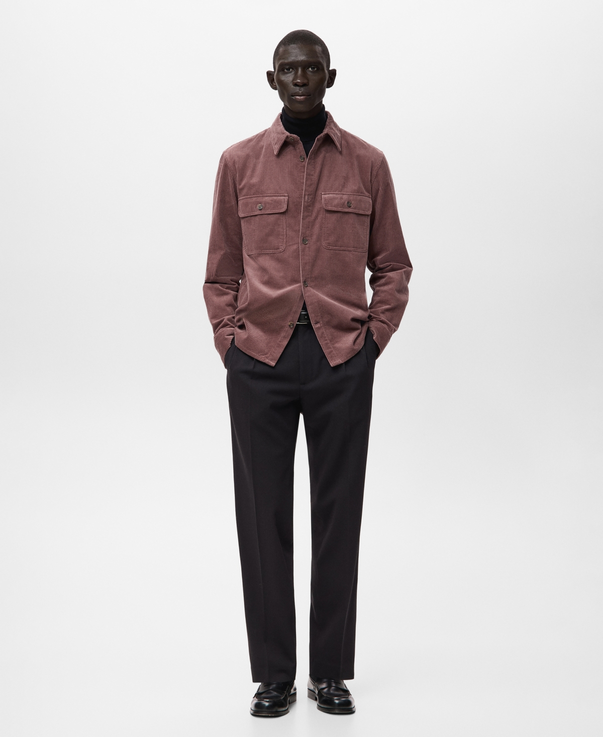Click here for Mango Mens Pockets Corduroy Overshirt - Burgundy prices