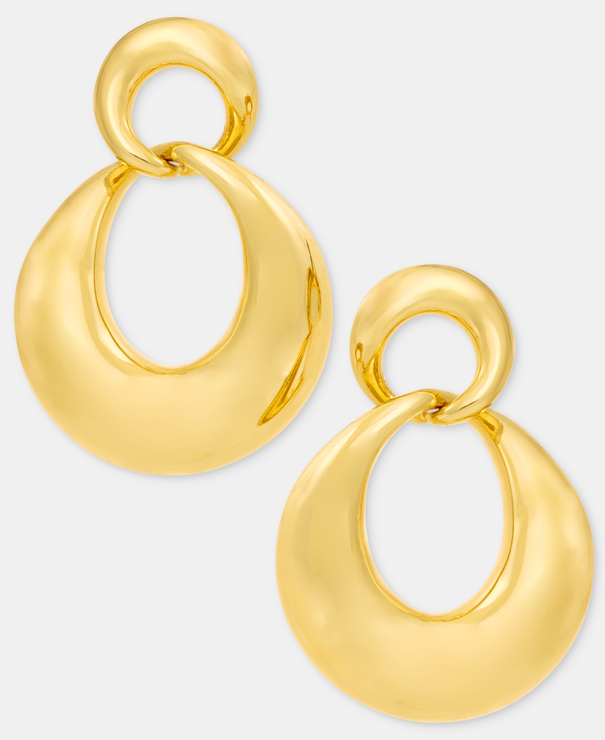 Click here for Anne Klein Puffy Linked Drop Earrings - Gold prices
