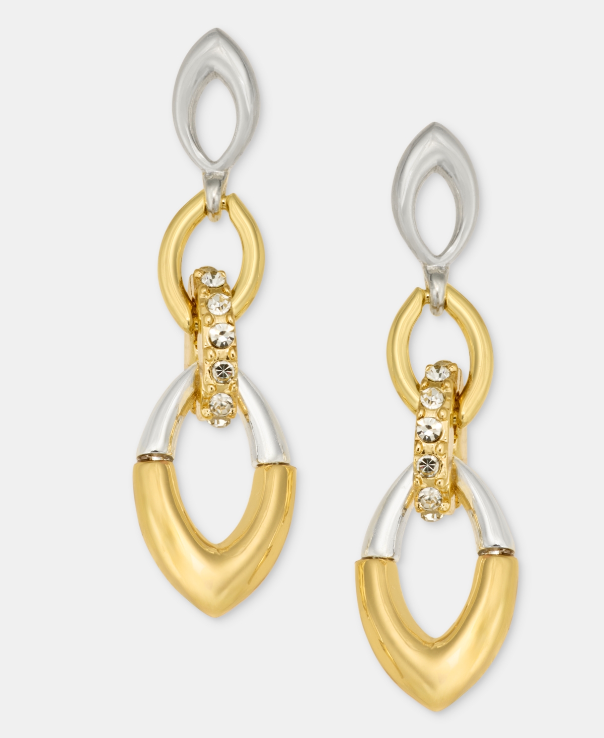 Click here for Anne Klein Pave Linked Linear Drop Earrings - T-to... prices