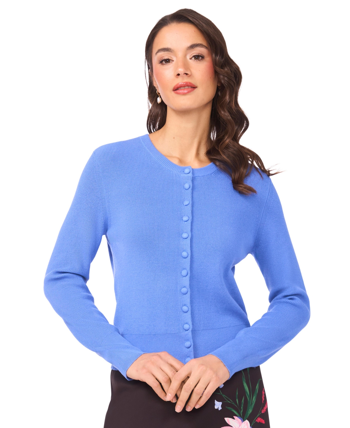 Click here for CeCe Womens Crewneck Long-Sleeve Cardigan - Bellfl... prices