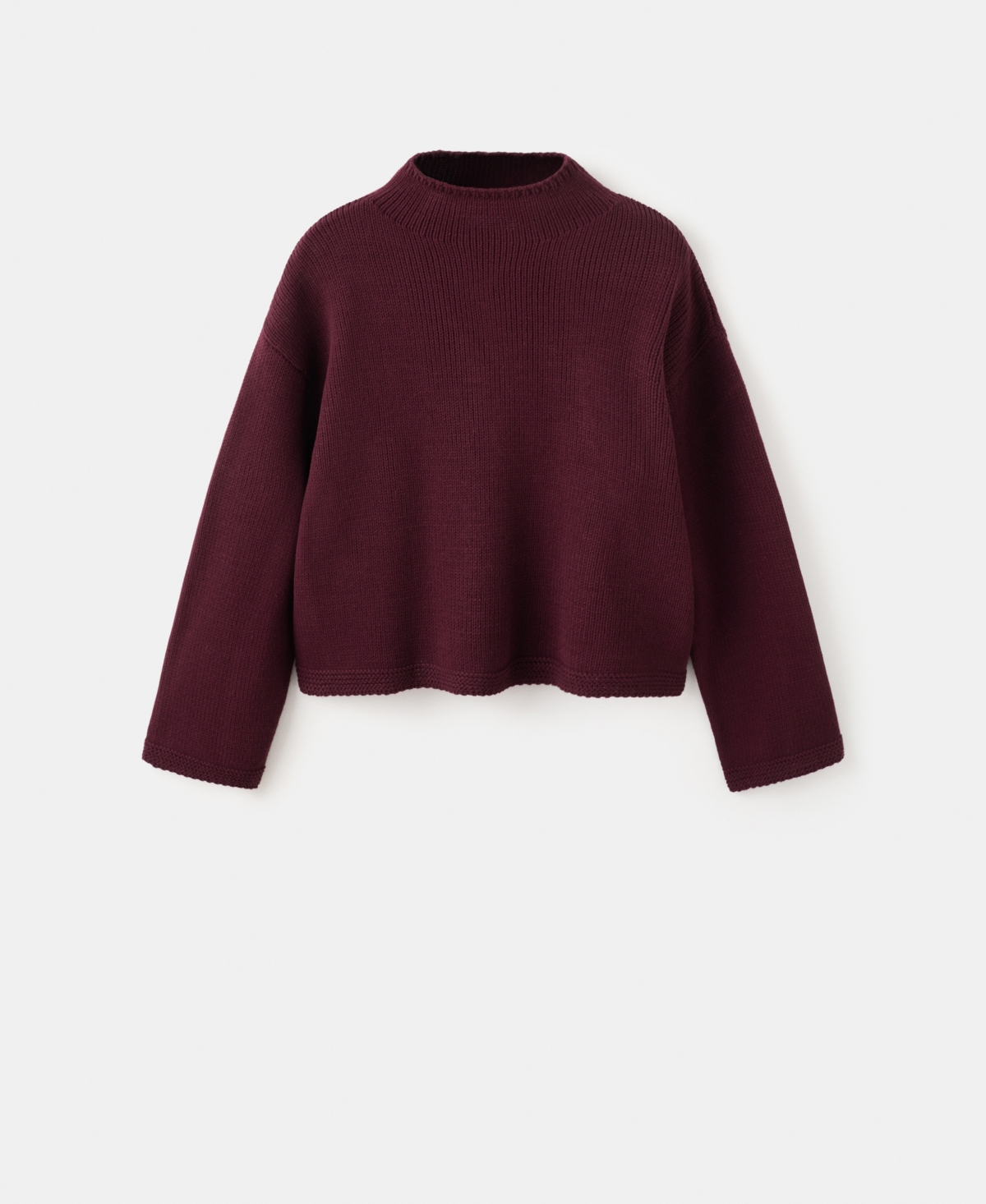 Click here for Mango Womens Perkins Neck Knitted Sweater - Wine prices