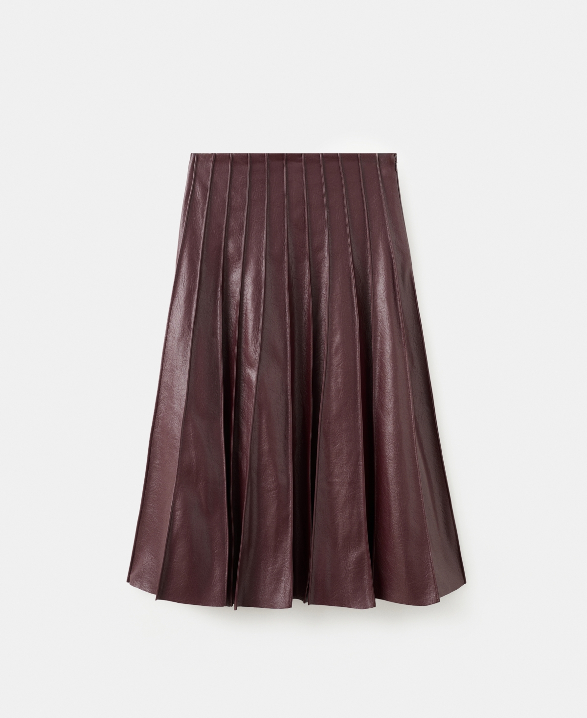Click here for Mango Womens Faux-Leather Godet Skirt - Maroon prices