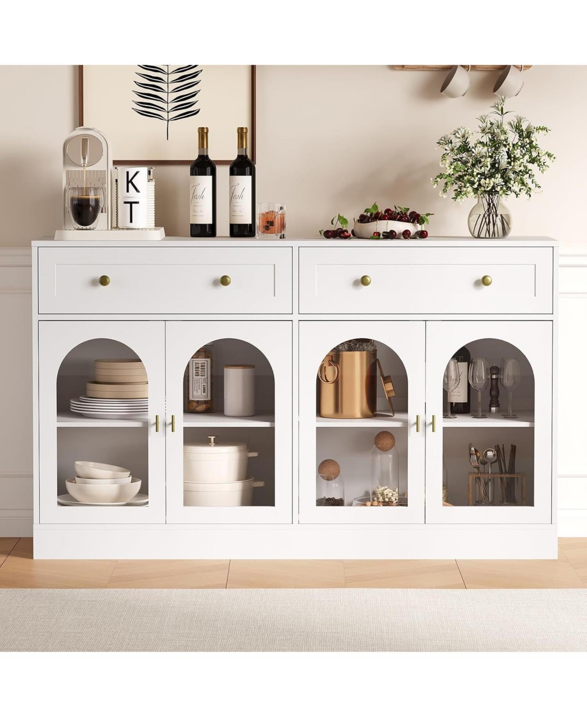 Click here for gaomon 55-Inch Wide Farmhouse Sideboard Buffet Cab... prices